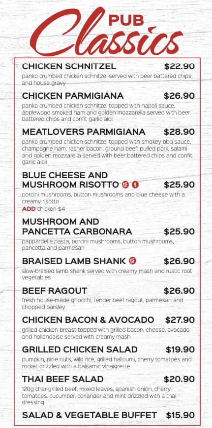 Menu at Runcorn Tavern pub & bar, Runcorn, 124 Gowan Rd