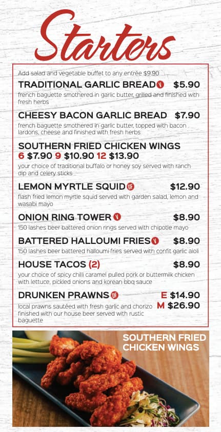 Menu at Runcorn Tavern pub & bar, Runcorn, 124 Gowan Rd