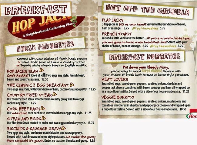 Menu at Hops N Drops restaurant, Silverdale