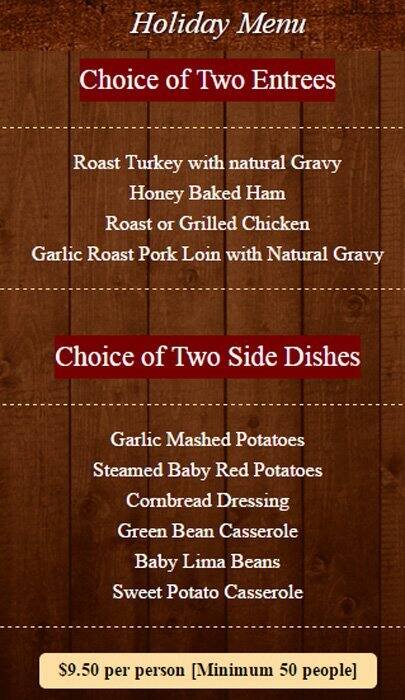 Menu at Randys Smokehouse & BBQ, Webster