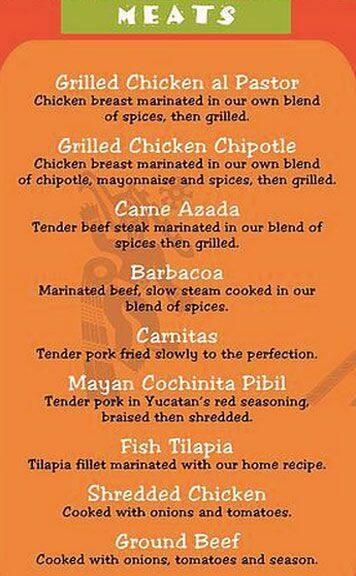 Menu at Taco Maya restaurant, Exton, 250 Eagleview Blvd