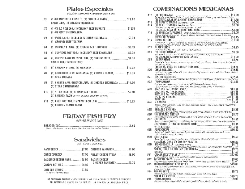 Menu at Little Cancun restaurant, Franklin, S 27th St A