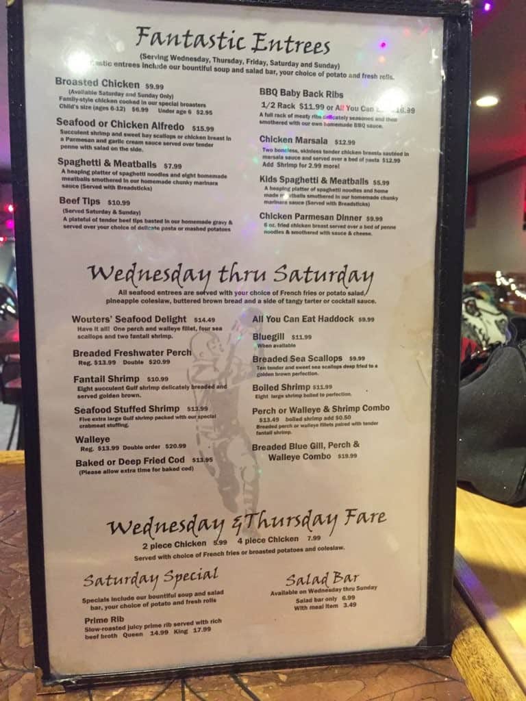 Menu at Wouters Front pub & bar, Suamico