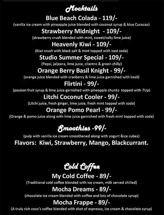 F&B studio Menu, Menu for F&B studio, Dharampeth, Nagpur - Zomato