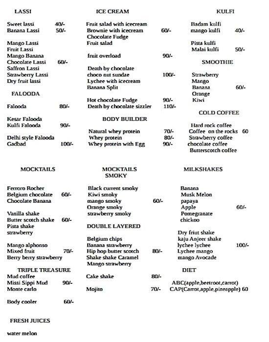 Classic Lassi Shop Menu, Menu for Classic Lassi Shop, Ulsoor, Bangalore ...