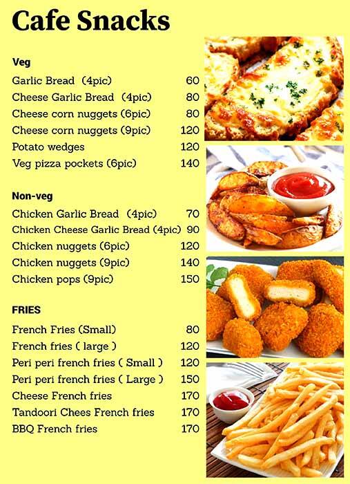 Menu of Cafe Nine, Kamothe, Navi Mumbai