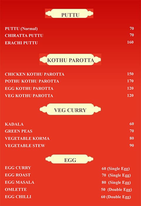 Menu at Taste of Kerala, Delhi, F-641