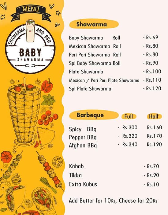 Menu of Baby Shawarma, Medavakkam, Chennai