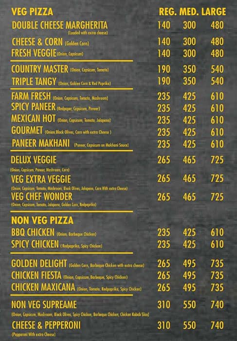 Menu at Maestro Pizza, Dehradun, Sinola