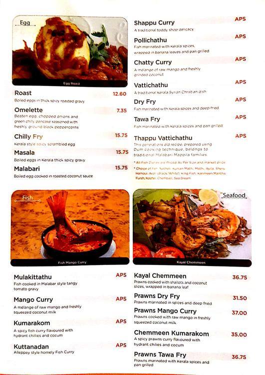 Menu of Calicut Notebook, Al Barsha, Dubai