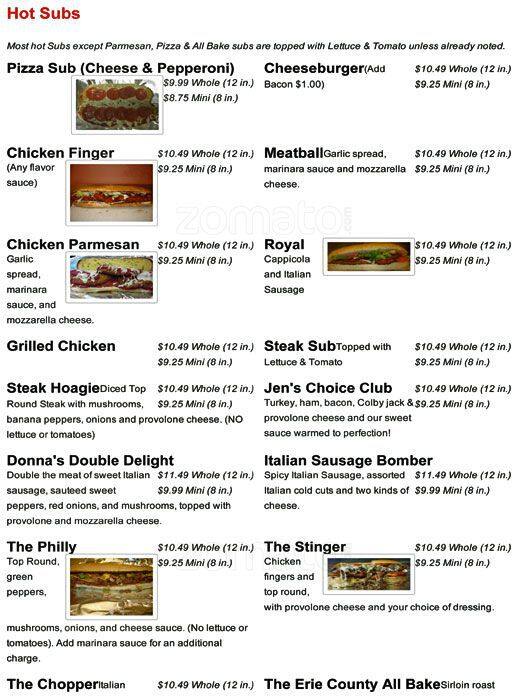 Menu at Taste of Buffalo Pizzeria, Huntersville