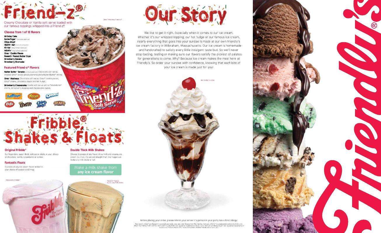 Menu at Friendly's restaurant, Indian Harbour Beach, E Eau Gallie Blvd