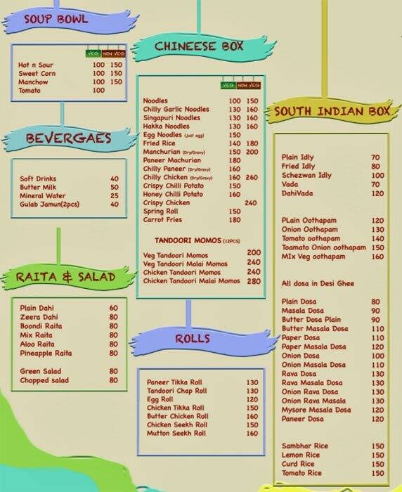 Tikka Express meets Chennai Express @120 Menu - Zomato