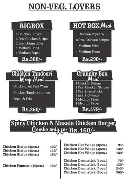Menu at DBW De Burger World, Mira Bhayandar, POONAM RESIDENCY