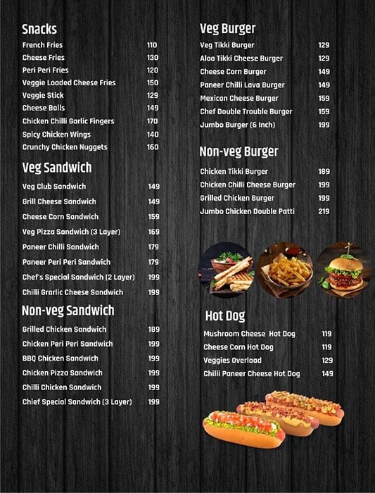 Menu of La Spezia, Hingna T Point, Nagpur