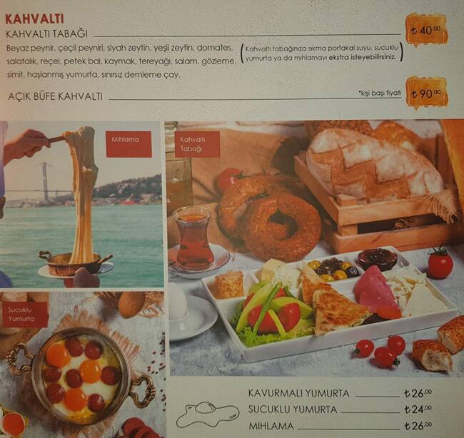 Menu at Yakamoz Restaurant, Istanbul, Kuleli Cd. No:69
