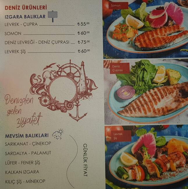 Menu at Yakamoz Restaurant, Istanbul, Kuleli Cd. No:69