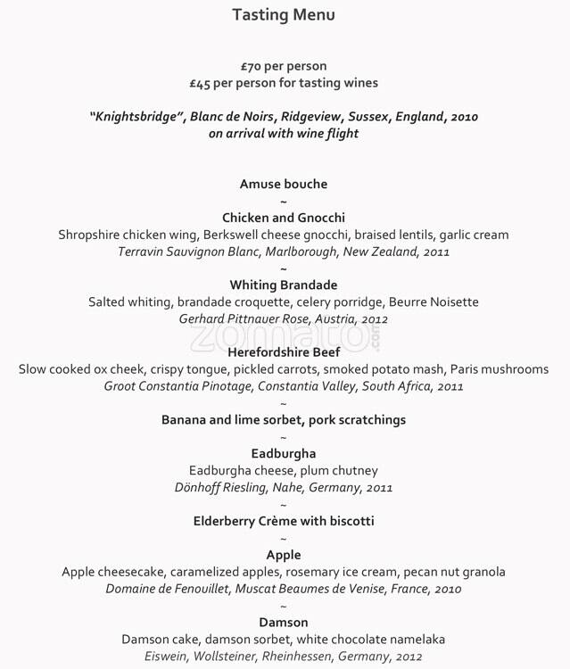 Menu at Loves Restaurant, Birmingham