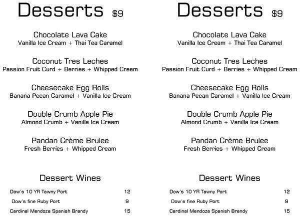 Menu at Straits Restaurant, Houston, 800 Sorella Ct #940