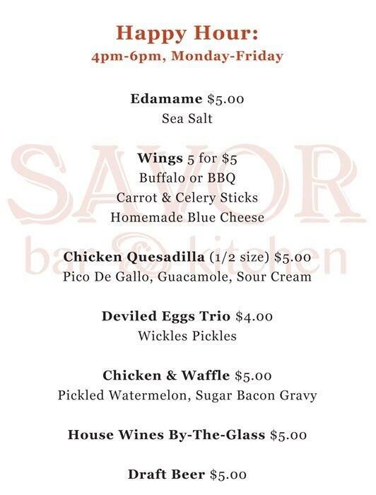 Menu at Savor Bar & Kitchen, Atlanta