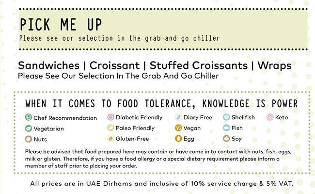 Menu at Flow cafe, Dubai, Opposite CNBC Building