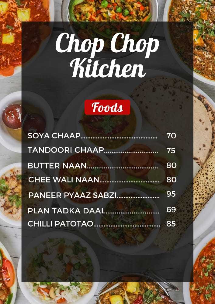 Menu of Chop Chop Kitchen, Karkardooma, New Delhi