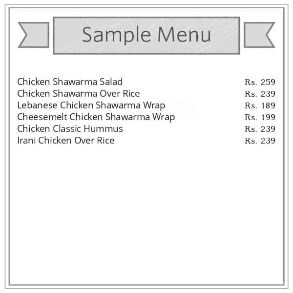 Menu of Shawarma Nation, Prince Anwar Shah Road, Kolkata
