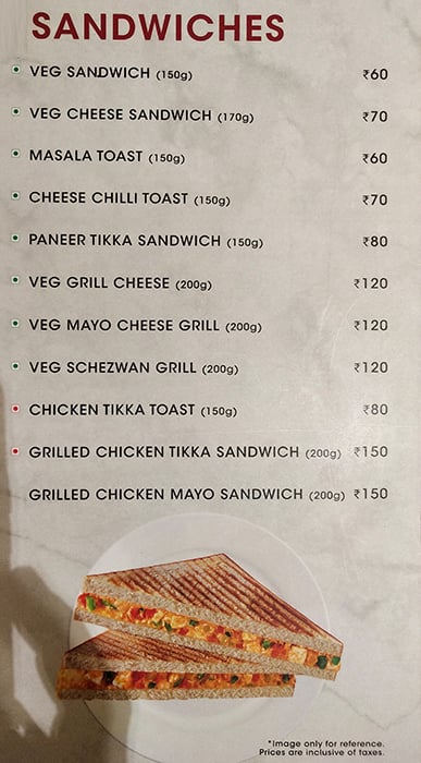 Menu at Cafe & Concessionaire, Mumbai, Phoenix Market City Mall