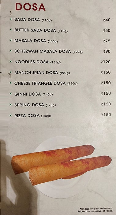 Menu at Cafe & Concessionaire, Mumbai, Phoenix Market City Mall