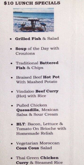 Menu at Steel Tree at the Foreshore restaurant, Rockingham, 7 Railway Tce