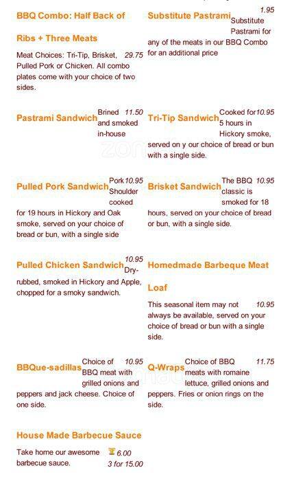 Menu at Hamburger Ranch and BBQ, Cloverdale