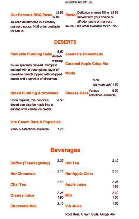 Menu at Hamburger Ranch and BBQ, Cloverdale