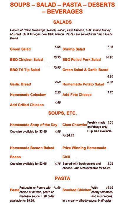 Menu at Hamburger Ranch and BBQ, Cloverdale
