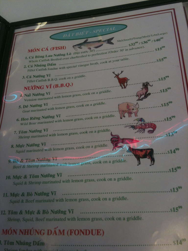 Menu at Thien An restaurant, Garden Grove, Harbor Blvd a6
