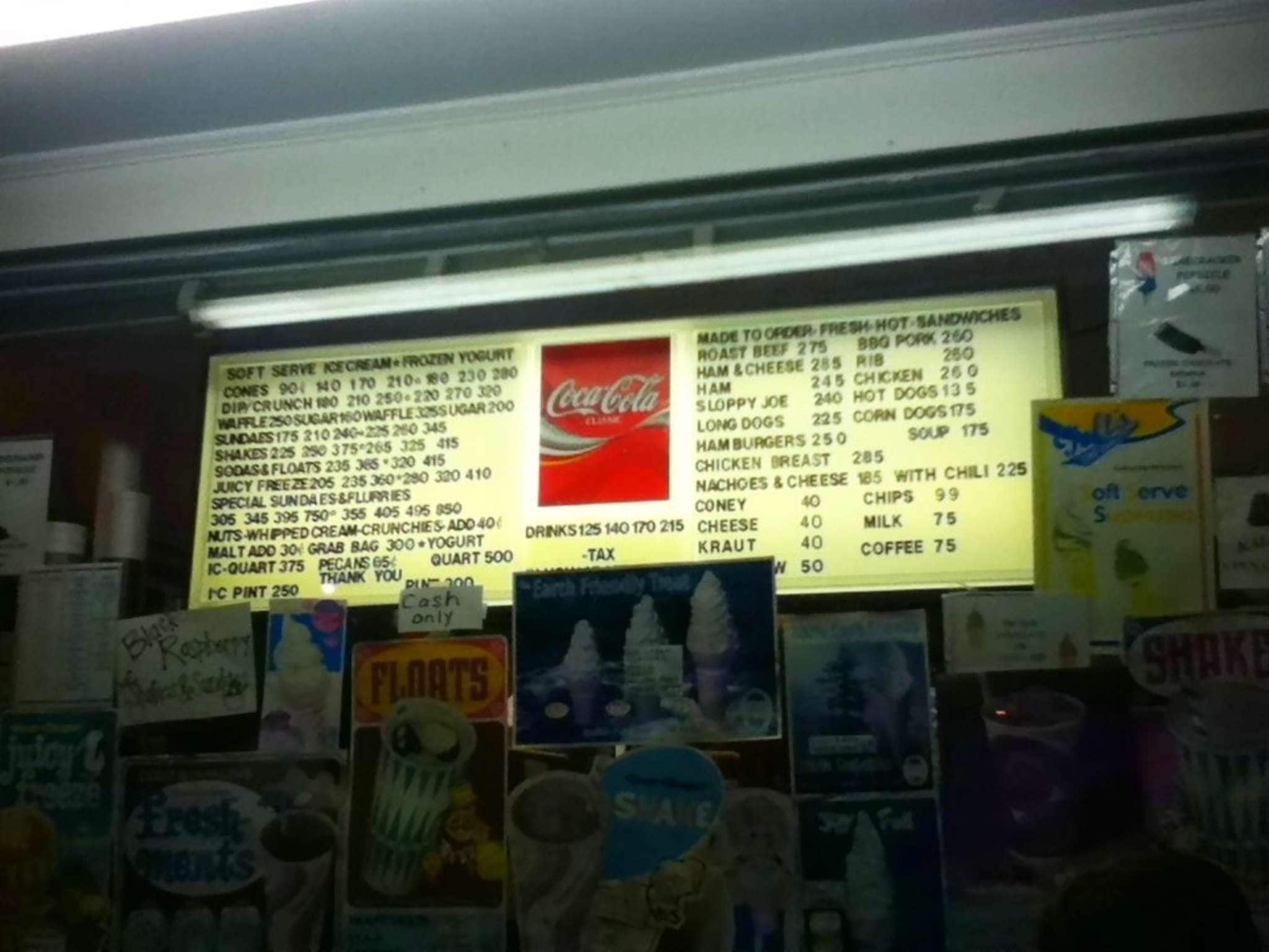 Menu at Pied Piper Drive In restaurant, Huron