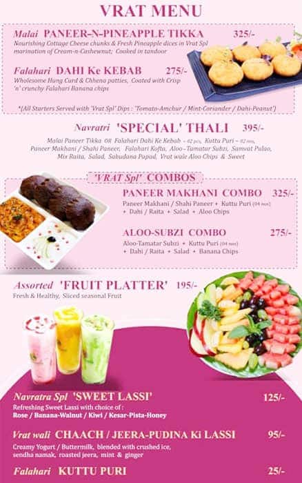 Menu of Pind Balluchi, Hajipur, Noida