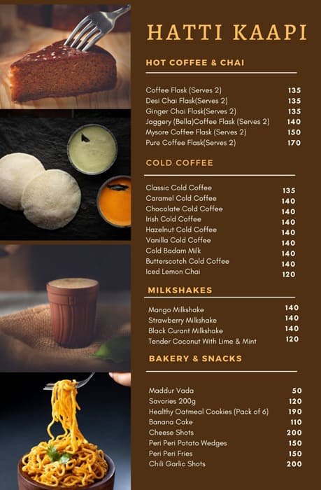 Menu of Hatti Kaapi - Coffee And More, Whitefield, Bangalore