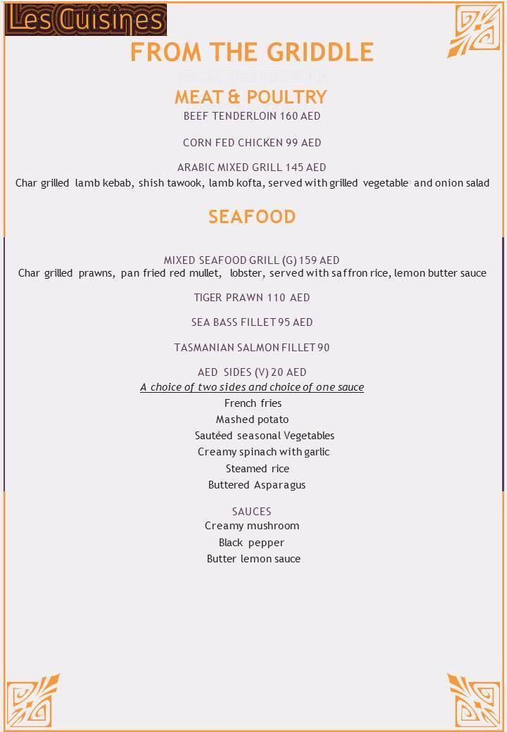 Menu at Les Cuisines - Sofitel Dubai Downtown restaurant, Dubai