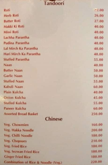Menu at Kumar Vegetarian, Dehradun