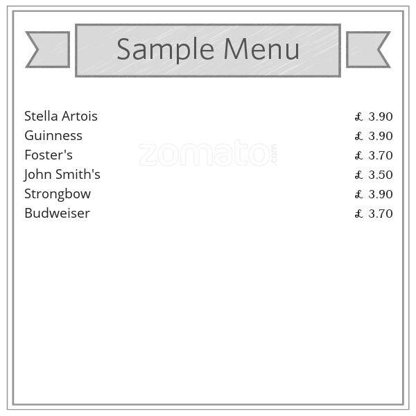 Menu at The Angerstein Hotel pub & bar, London