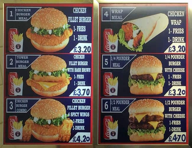 Menu at USA Chicken & Pizza restaurant, London, 29 Church Ln