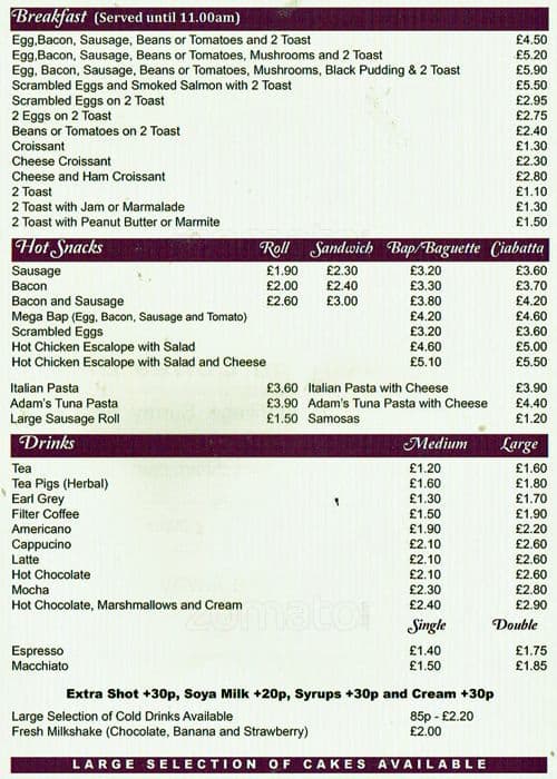 Piggies Menu, Menu for Piggies, Cheam, London - Zomato UK