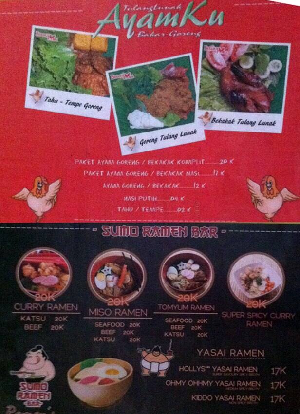 Menu at Sumo Ramen, Jakarta
