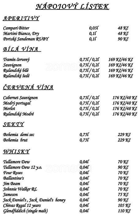 Menu at Mekan Radava - tradicni turecka restaurace restaurant, Prague