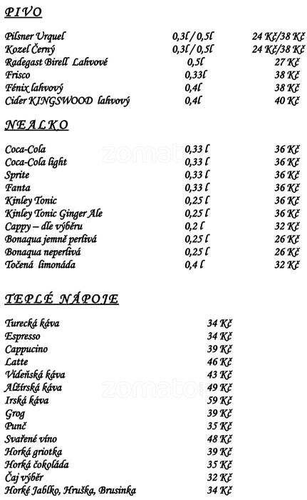 Menu at Mekan Radava - tradicni turecka restaurace restaurant, Prague