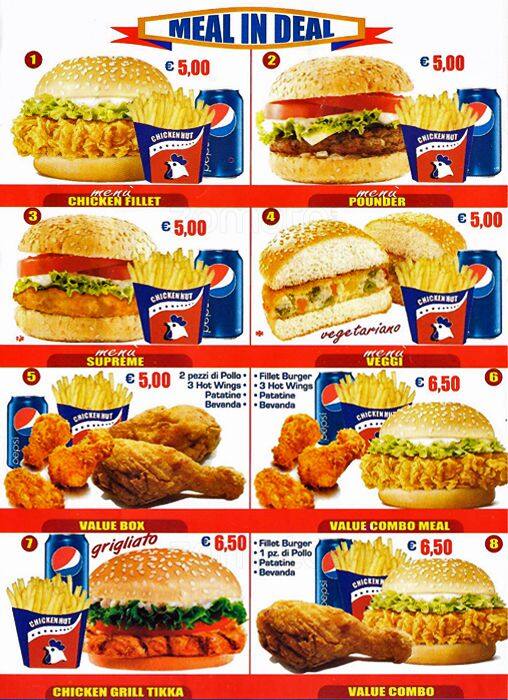 Chicken Hut a Milano: Foto del Menu con Prezzi - Zomato Italia