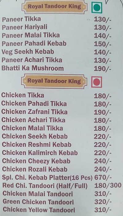 Menu of Royal Kitchen, Khopat, Thane West, Thane