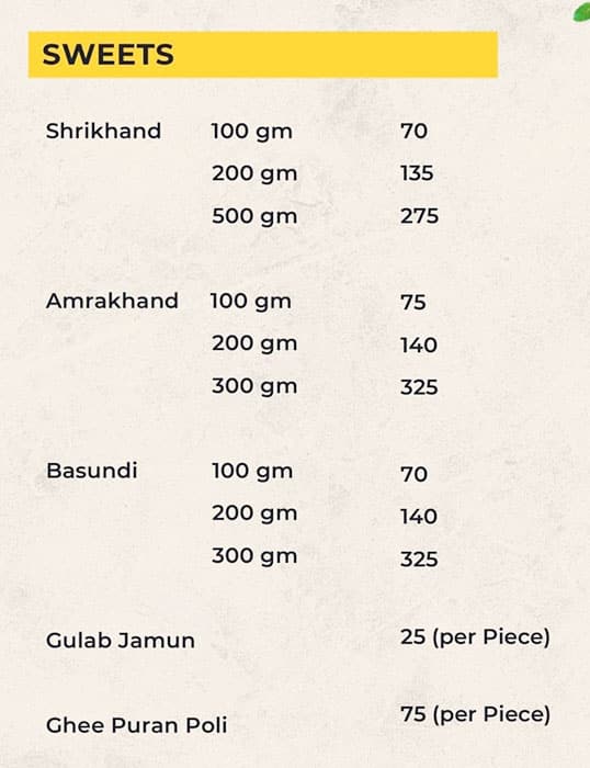 Menu of Muraamba - The Marathi Kitchen, Marathahalli, Bangalore