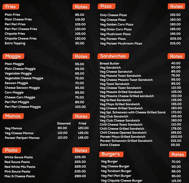 Menu of Charms Food Corner, Dadar West, Mumbai