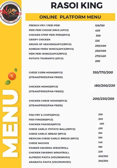 Menu of Rasoi King, Barrackpore, Kolkata